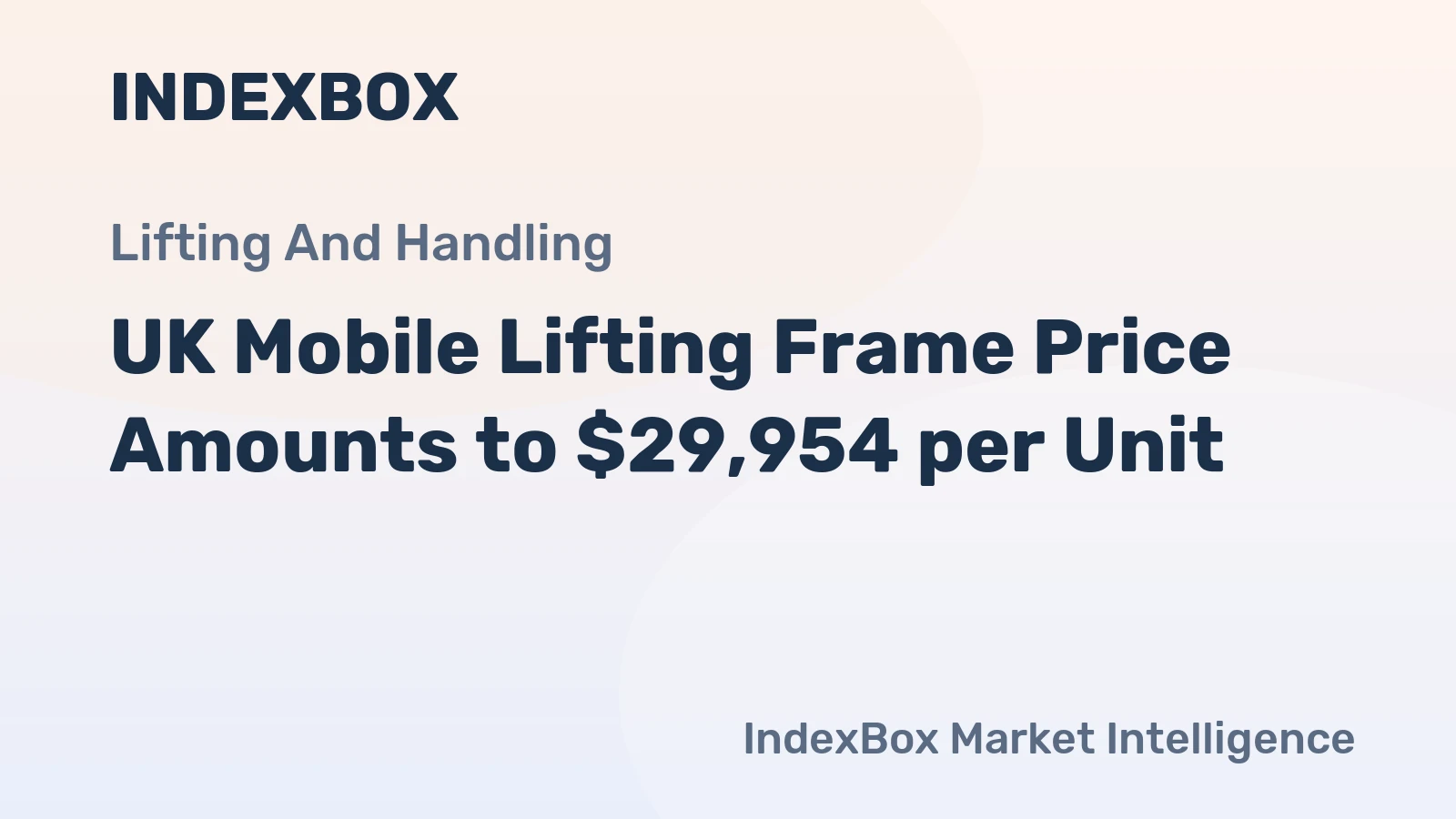 UK Mobile Lifting Frame Price Amounts to $29,954 per Unit
