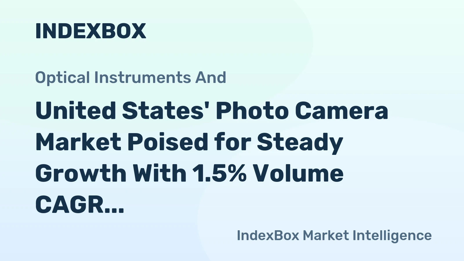 United States' Photo Camera Market Poised for Steady Growth With 1.5% Volume CAGR Through 2035