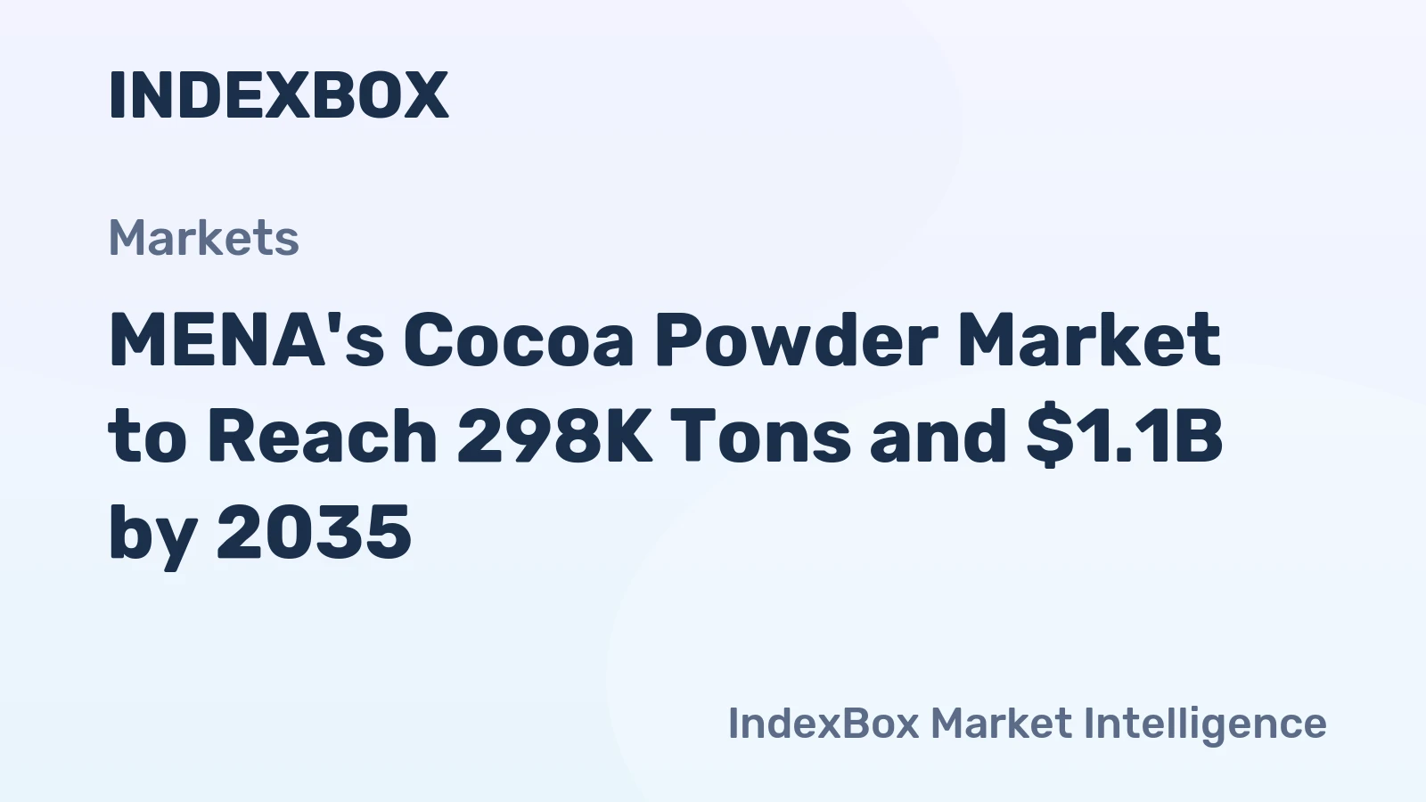 MENA's Cocoa Powder Market to Reach 298K Tons and $1.1B by 2035