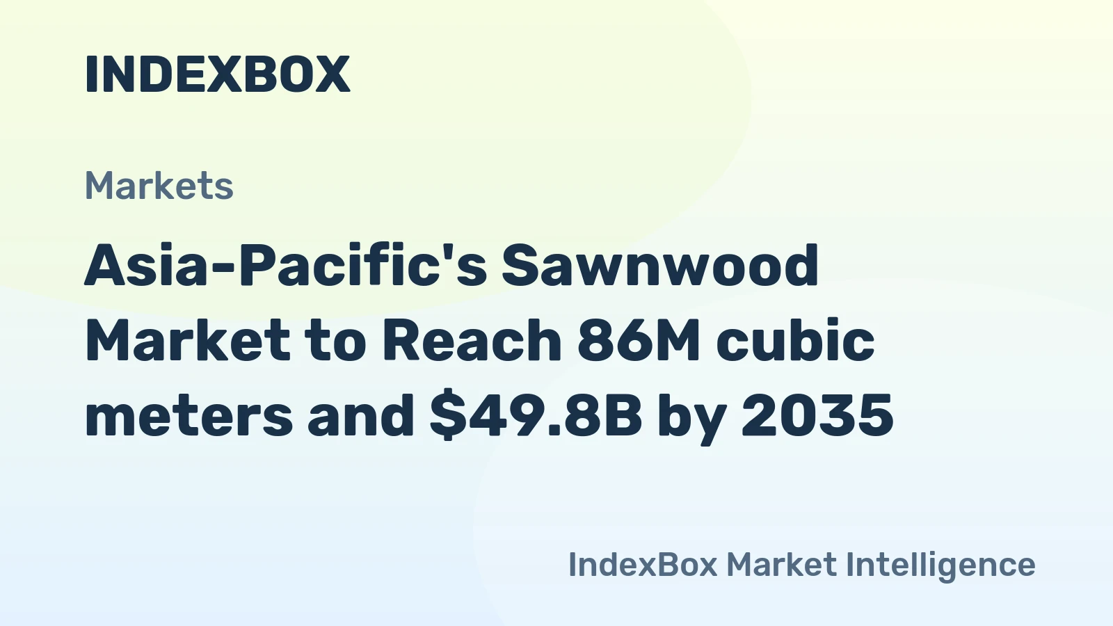 Asia-Pacific's Sawnwood Market to Reach 86M cubic meters and $49.8B by 2035