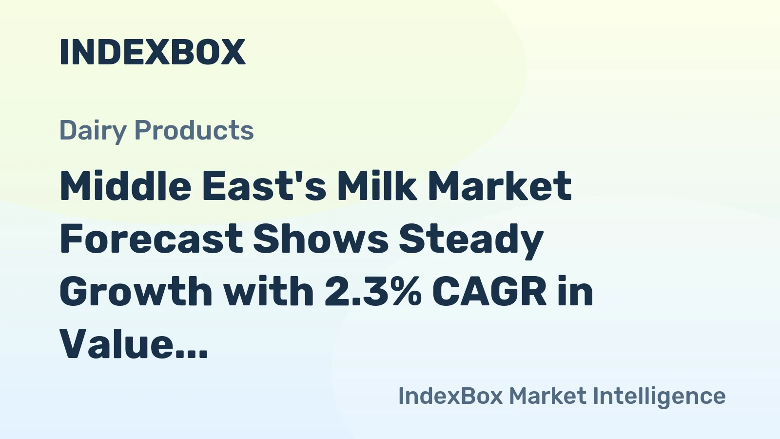 Middle East's Milk Market Forecast Shows Steady Growth with 2.3% CAGR in Value Through 2035