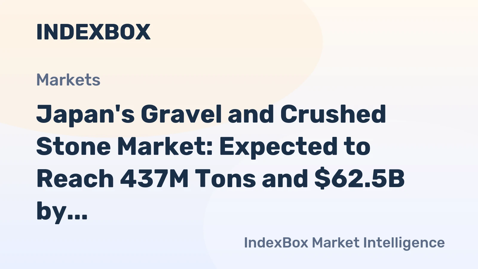 Japan's Gravel and Crushed Stone Market: Expected to Reach 437M Tons and $62.5B by 2035