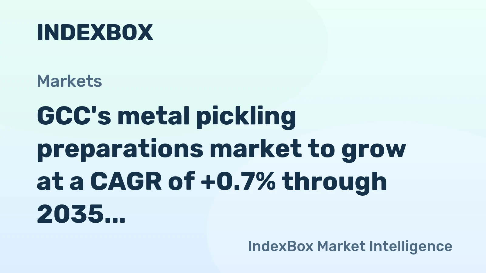 GCC's metal pickling preparations market to grow at a CAGR of +0.7% through 2035, driven by increasing demand for metal surface treatment.