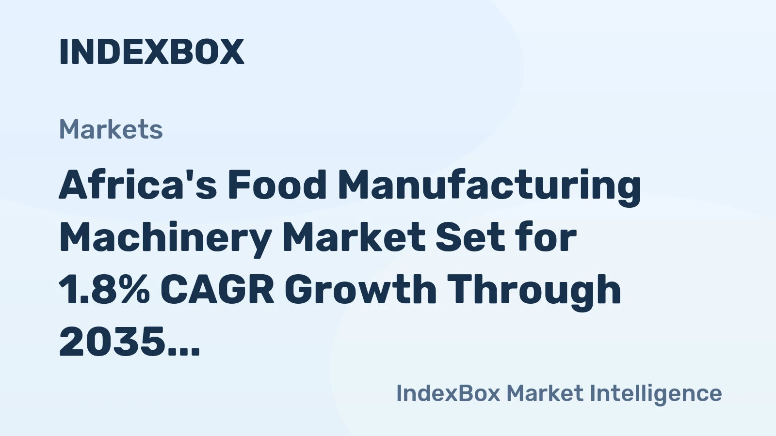 Africa's Food Manufacturing Machinery Market Set for 1.8% CAGR Growth Through 2035