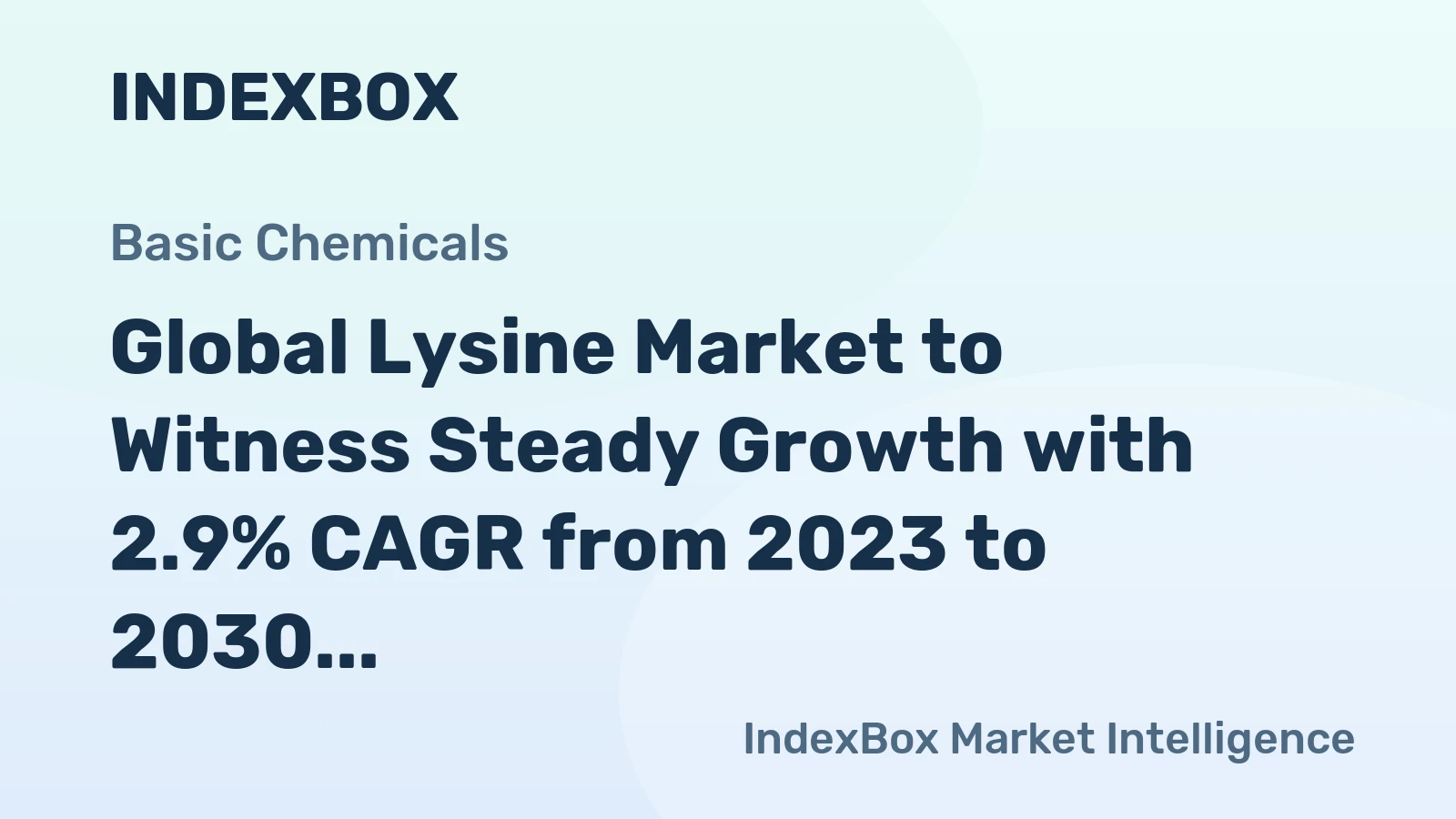 Global Lysine Market to Witness Steady Growth with 2.9% CAGR from 2023 to 2030