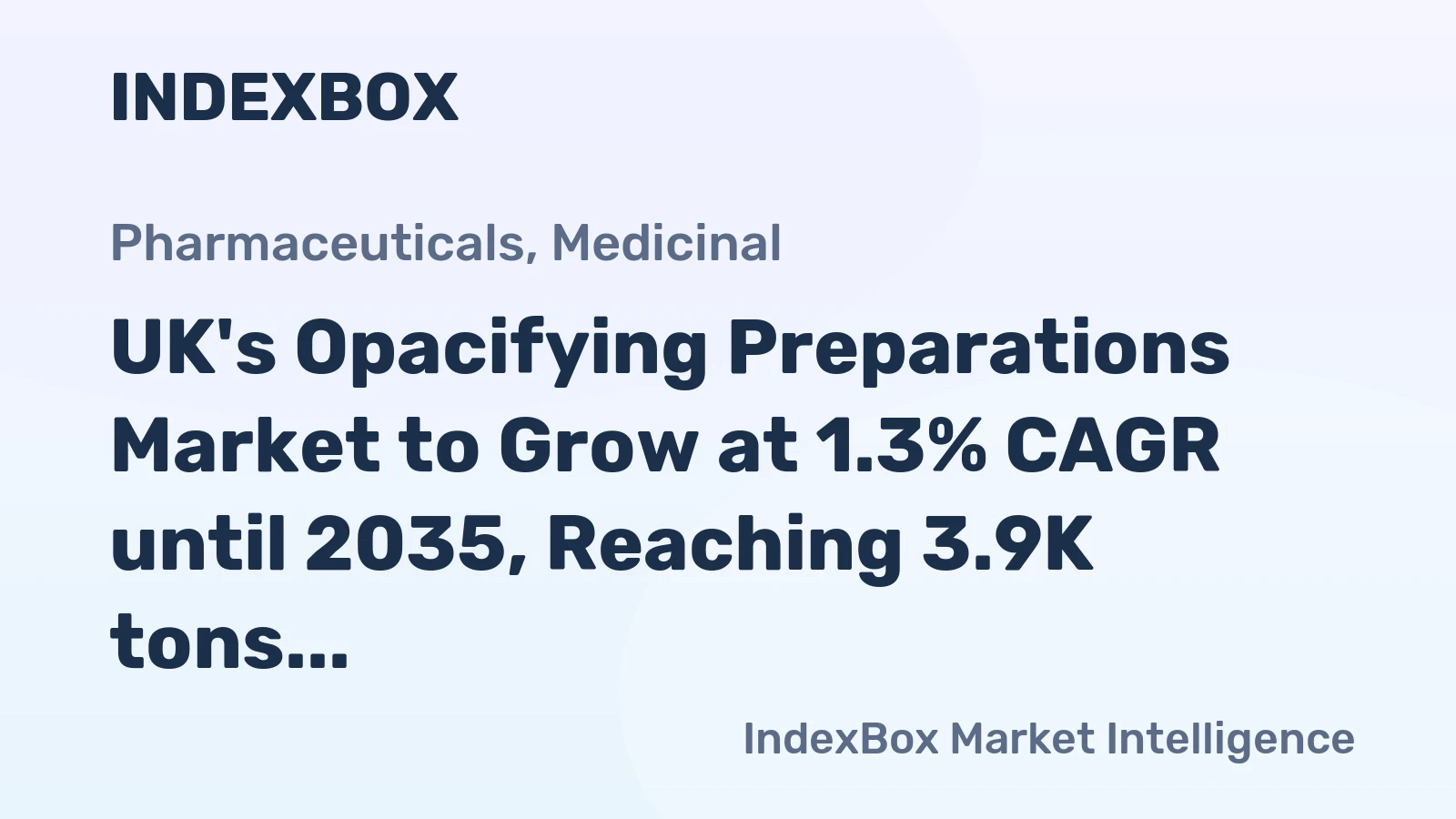 UK's Opacifying Preparations Market to Grow at 1.3% CAGR until 2035, Reaching 3.9K tons
