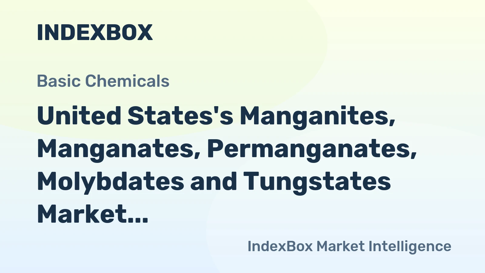 United States's Manganites, Manganates, Permanganates, Molybdates and Tungstates Market to Witness Steady Growth with +0.4% CAGR
