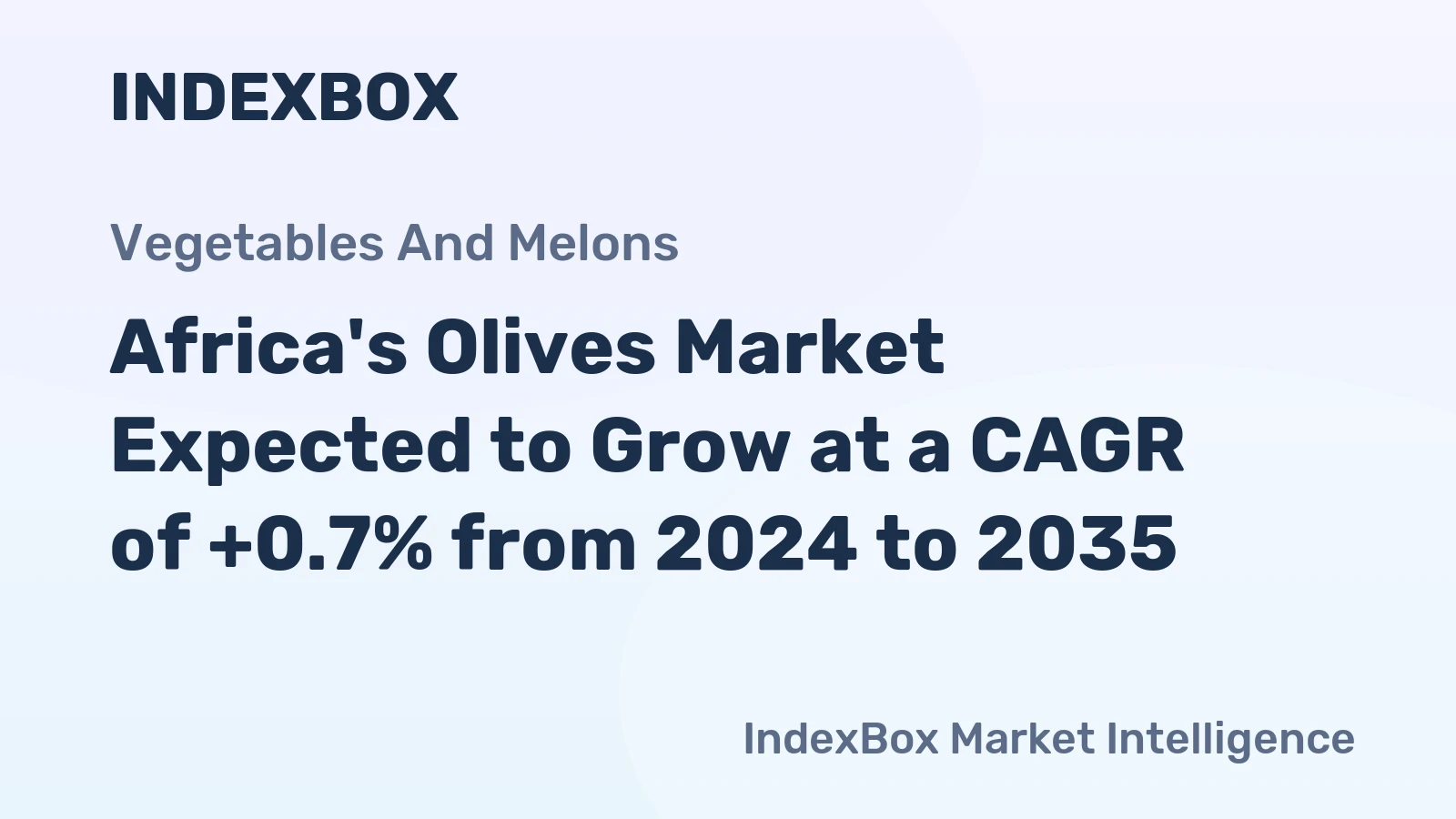 Africa's Olives Market Expected to Grow at a CAGR of +0.7% from 2024 to 2035