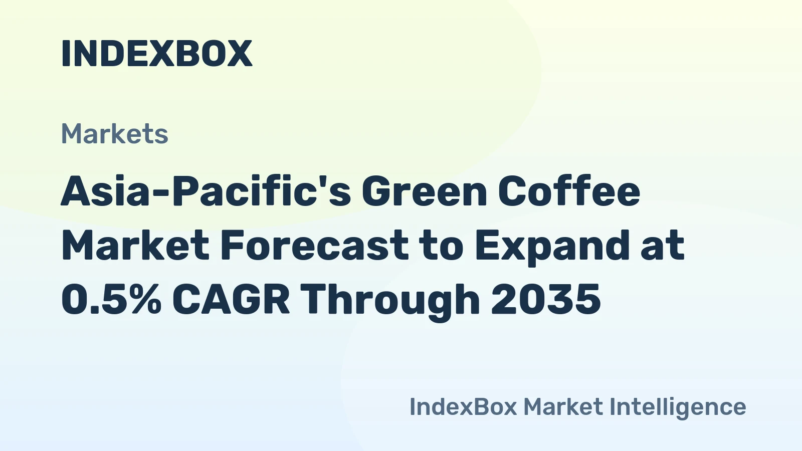 Asia-Pacific's Green Coffee Market Forecast to Expand at 0.5% CAGR Through 2035