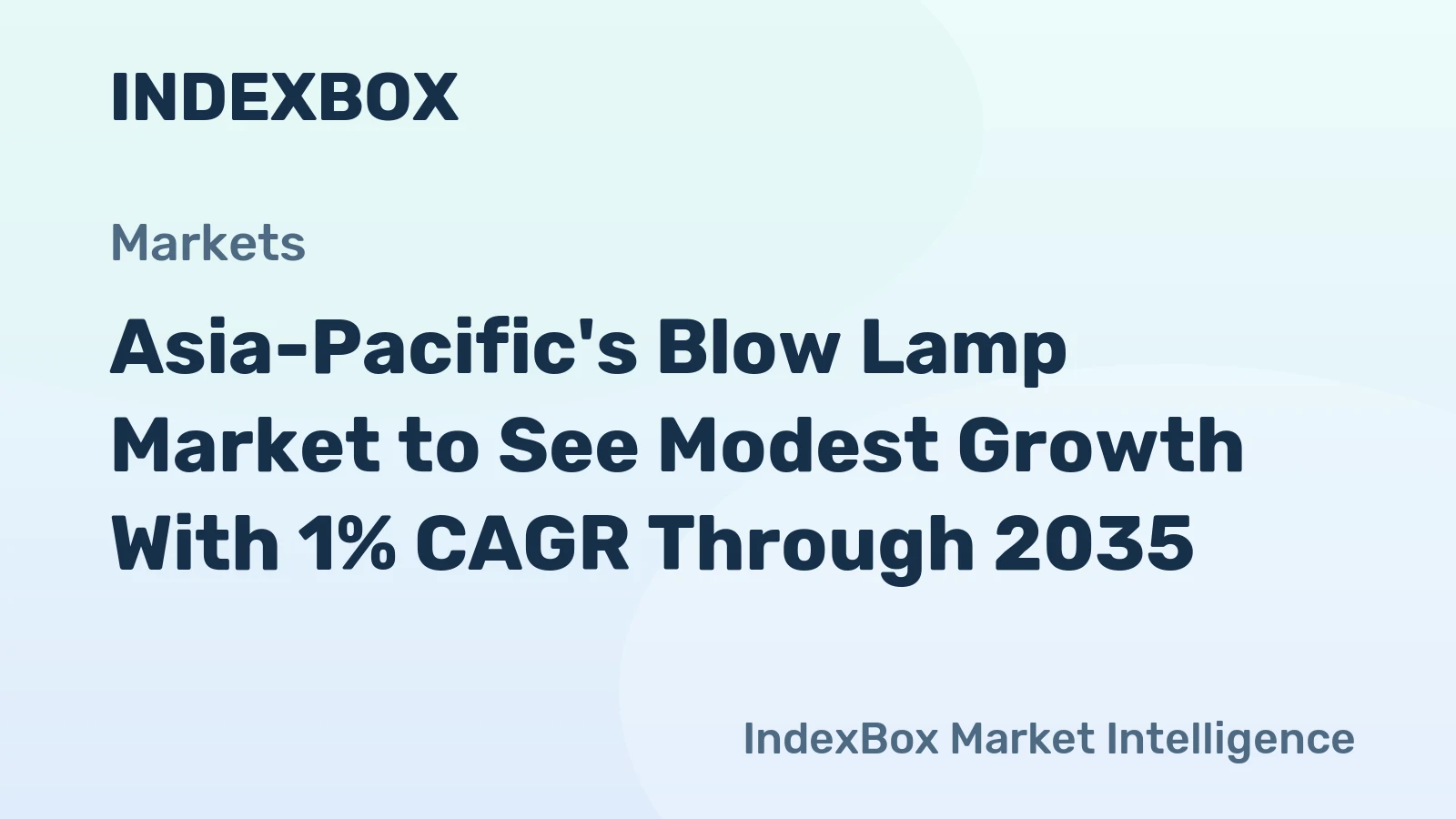 Asia-Pacific's Blow Lamp Market to See Modest Growth With 1% CAGR Through 2035