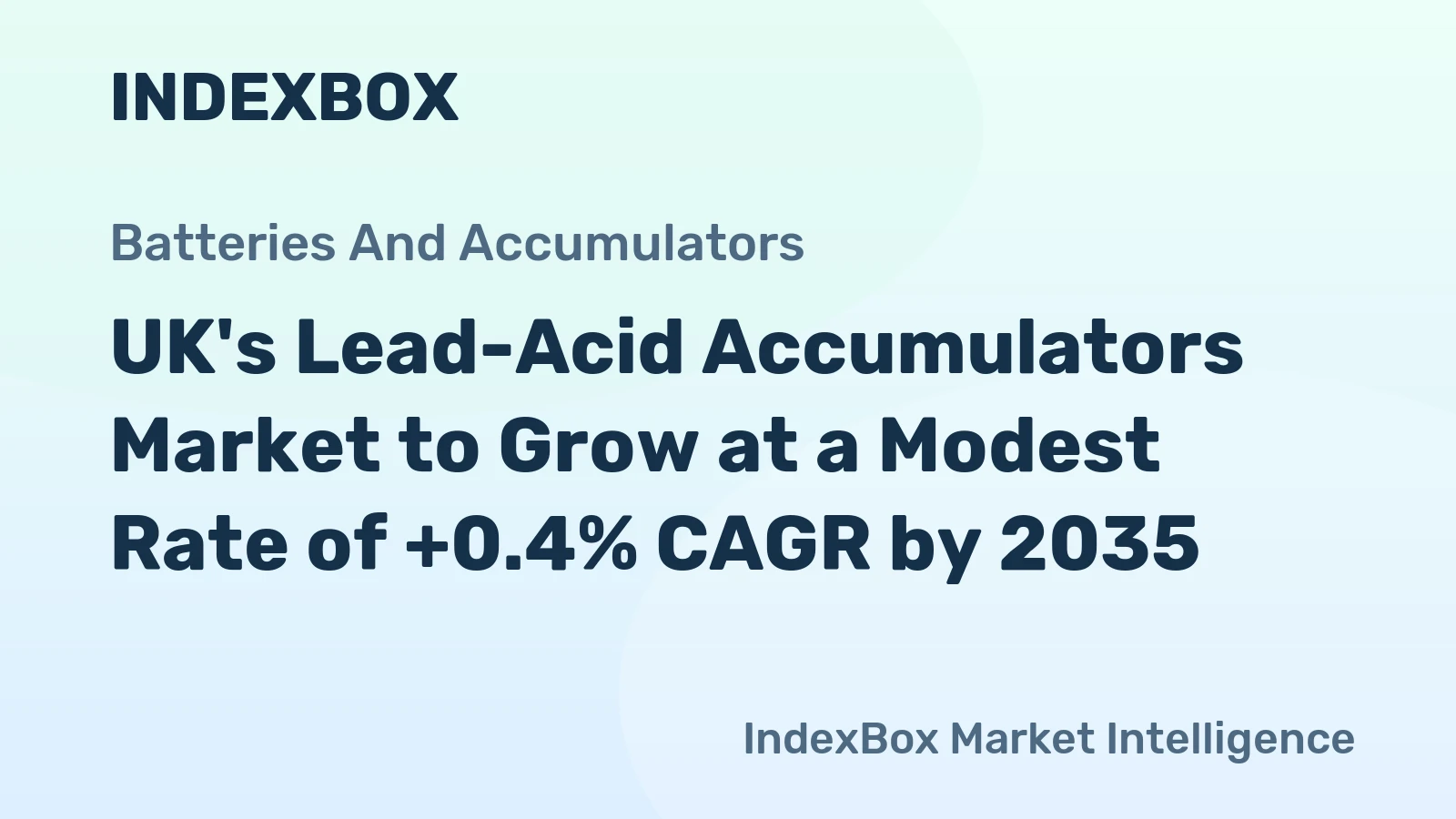 UK's Lead-Acid Accumulators Market to Grow at a Modest Rate of +0.4% CAGR by 2035