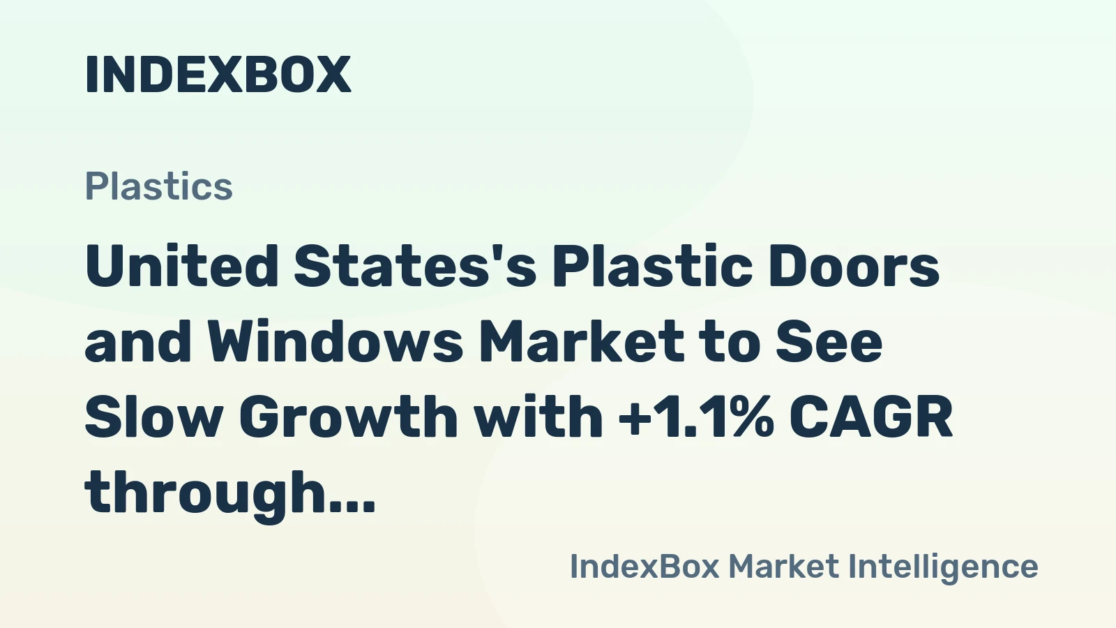 United States's Plastic Doors and Windows Market to See Slow Growth with +1.1% CAGR through 2035