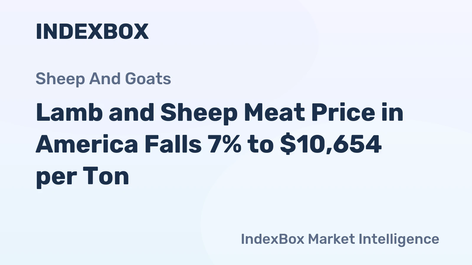 Lamb and Sheep Meat Price in America Falls 7% to $10,654 per Ton