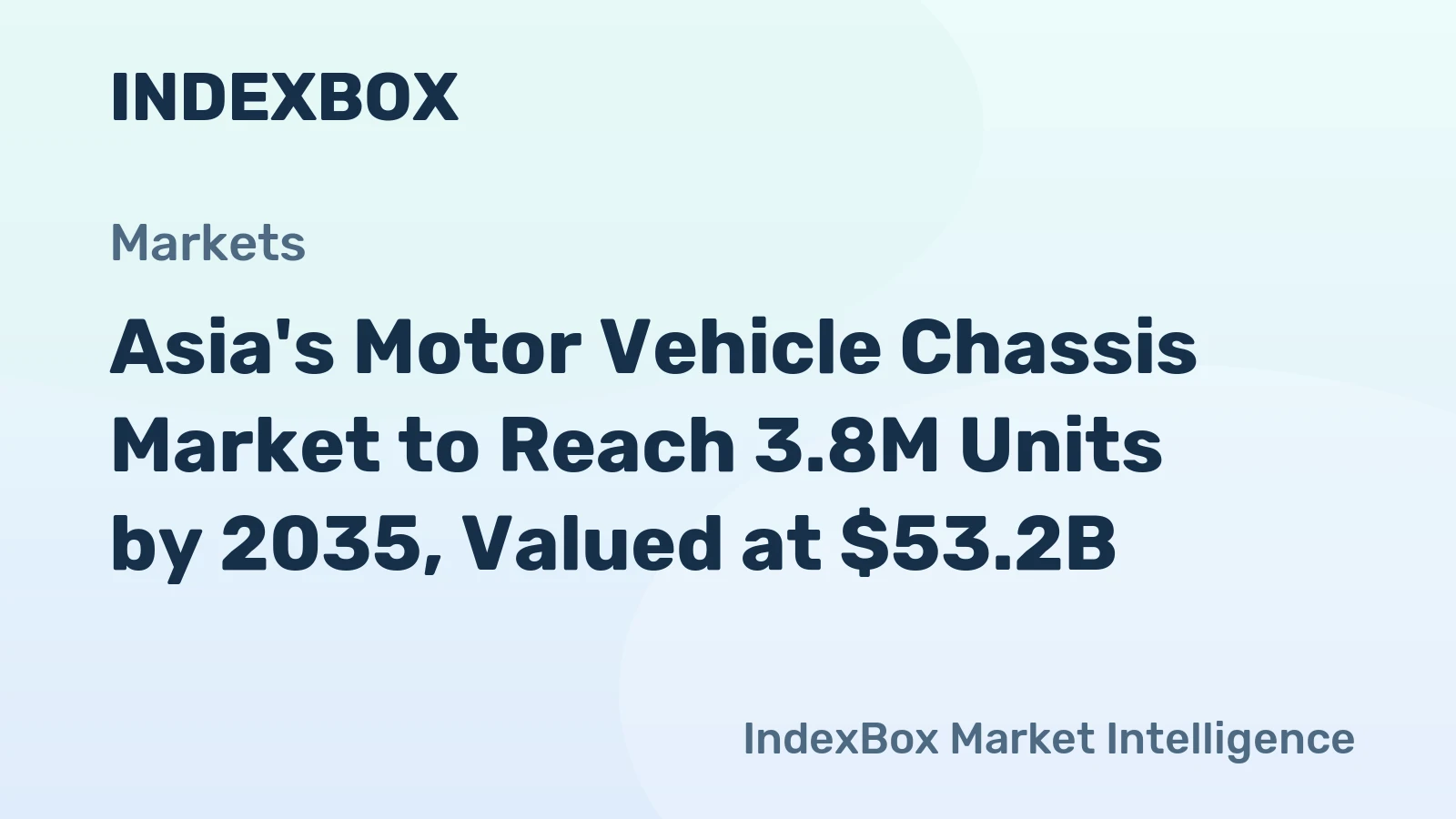 Asia's Motor Vehicle Chassis Market to Reach 3.8M Units by 2035, Valued at $53.2B