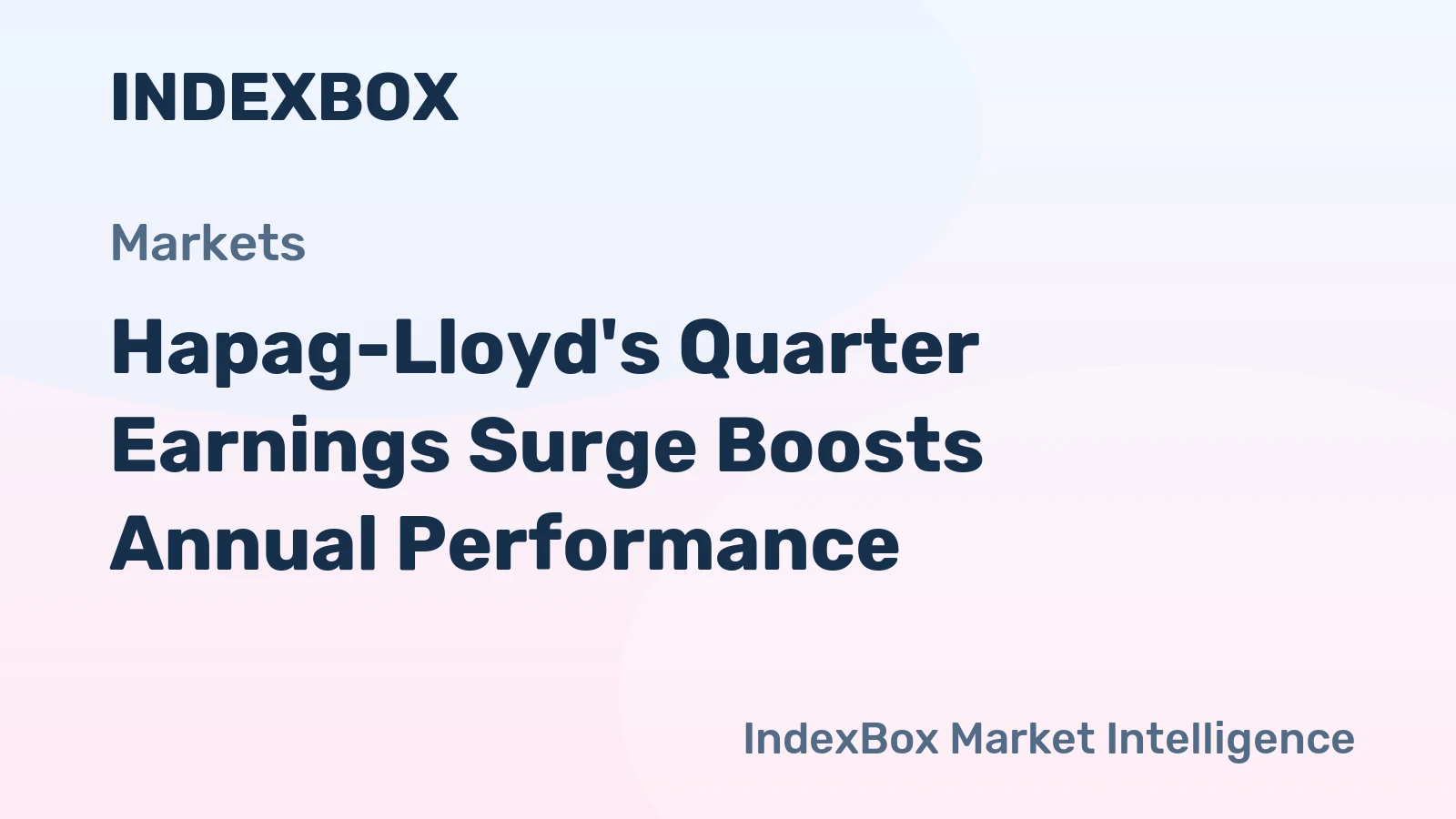 Hapag-Lloyd's Quarter Earnings Surge Boosts Annual Performance