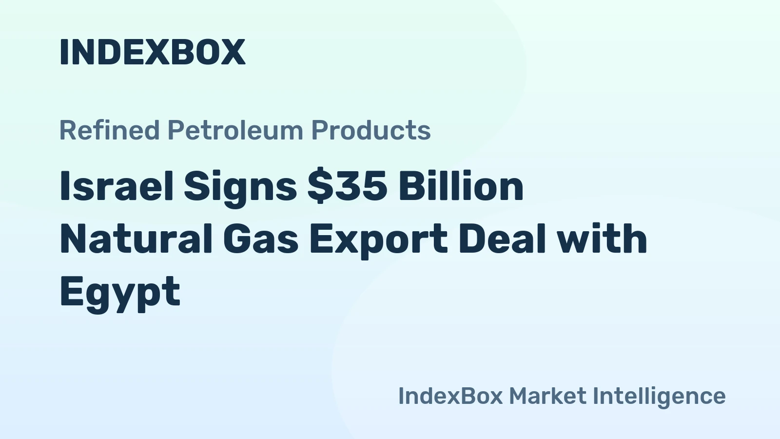 Israel Signs $35 Billion Natural Gas Export Deal with Egypt