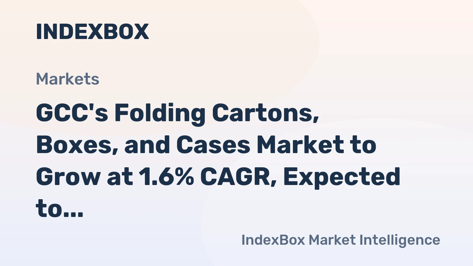 GCC's Folding Cartons, Boxes, and Cases Market to Grow at 1.6% CAGR, Expected to Reach $2.9B by 2035