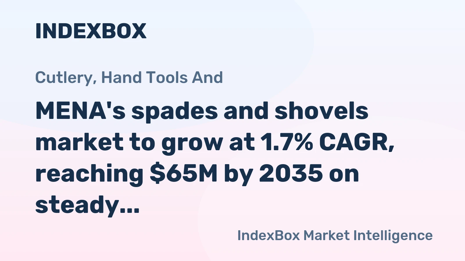 MENA's spades and shovels market to grow at 1.7% CAGR, reaching $65M by 2035 on steady demand.
