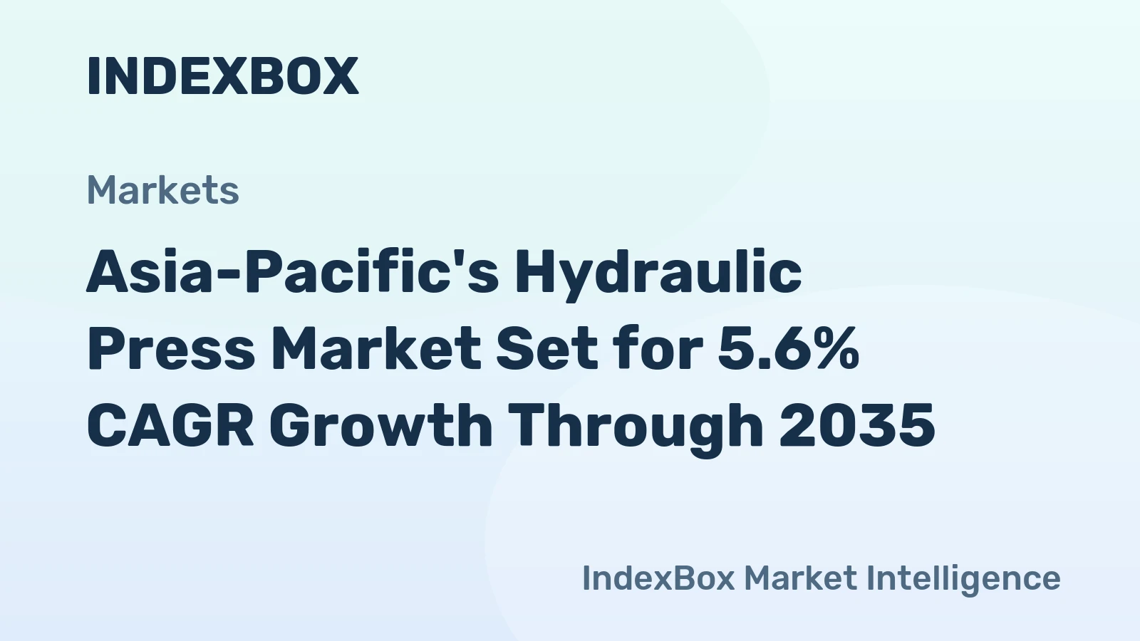 Asia-Pacific's Hydraulic Press Market Set for 5.6% CAGR Growth Through 2035