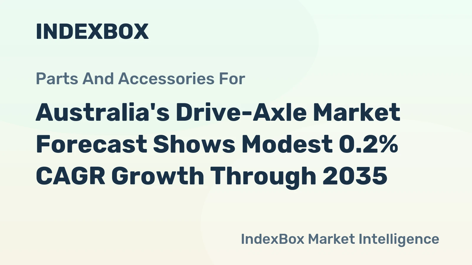 Australia's Drive-Axle Market Forecast Shows Modest 0.2% CAGR Growth Through 2035