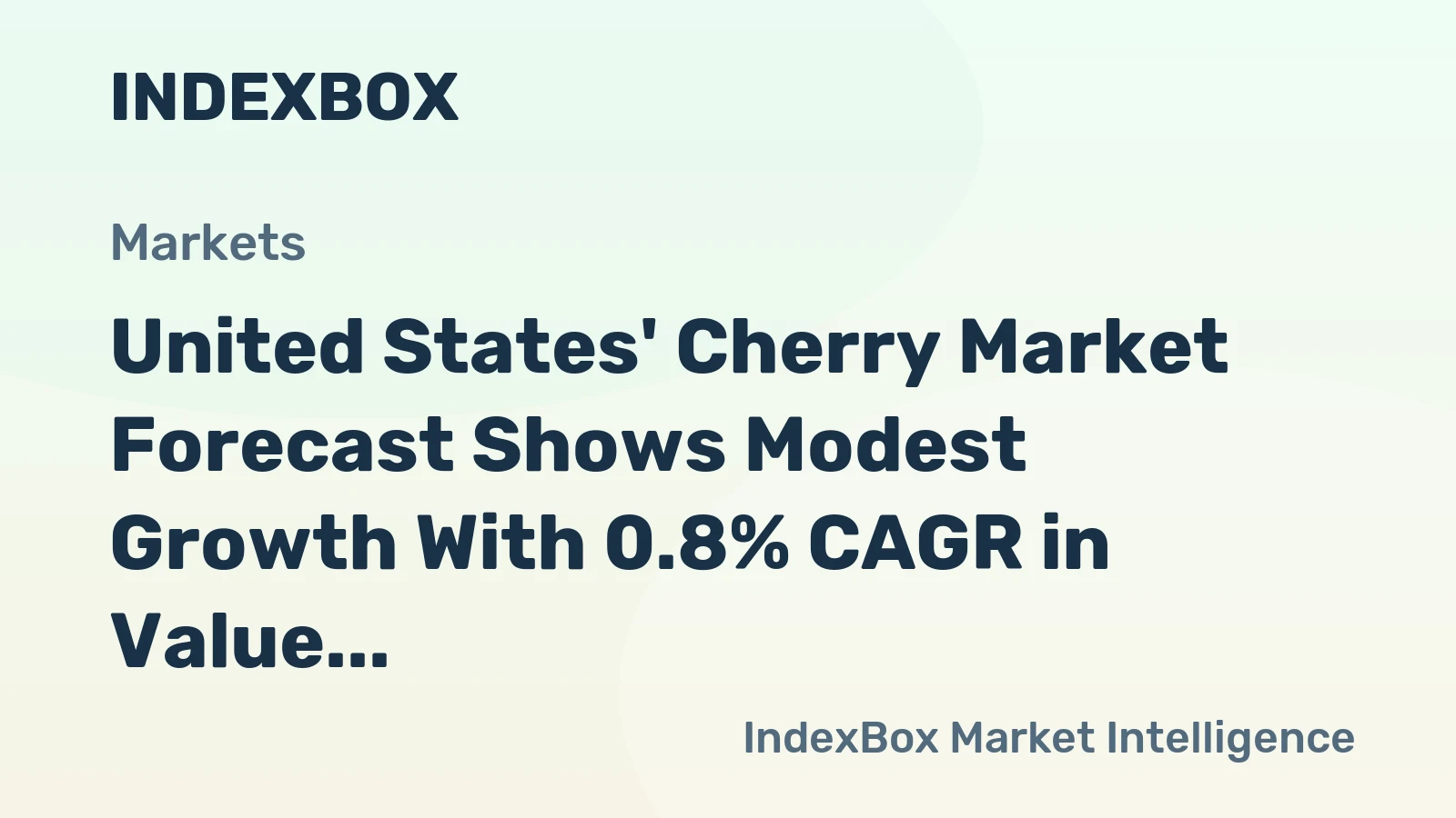 United States' Cherry Market Forecast Shows Modest Growth With 0.8% CAGR in Value