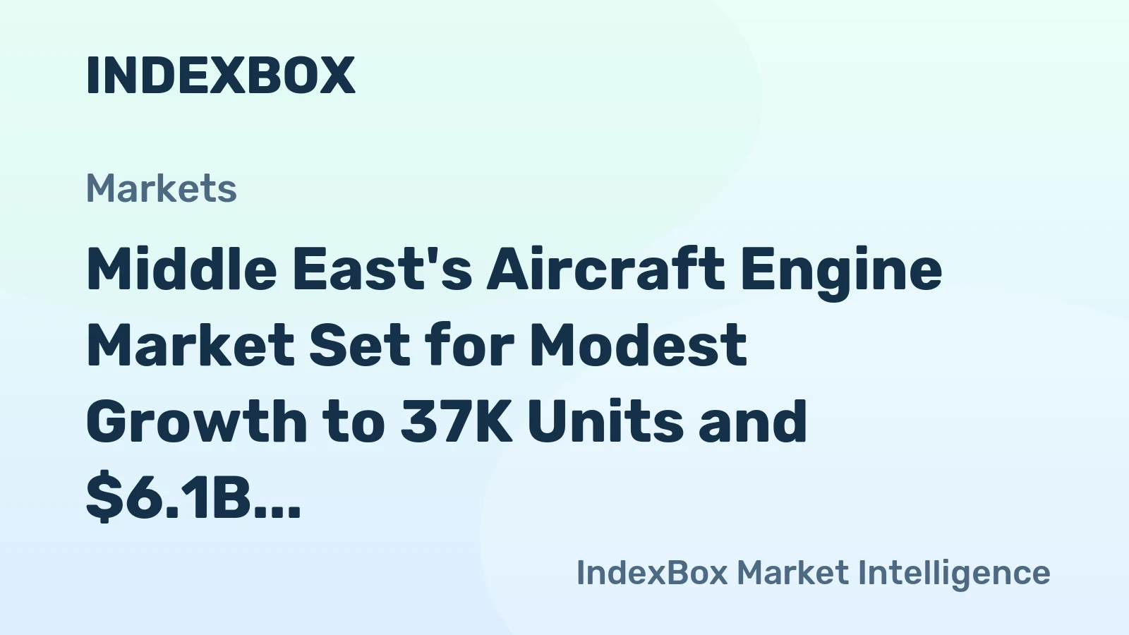 Middle East's Aircraft Engine Market Set for Modest Growth to 37K Units and $6.1B