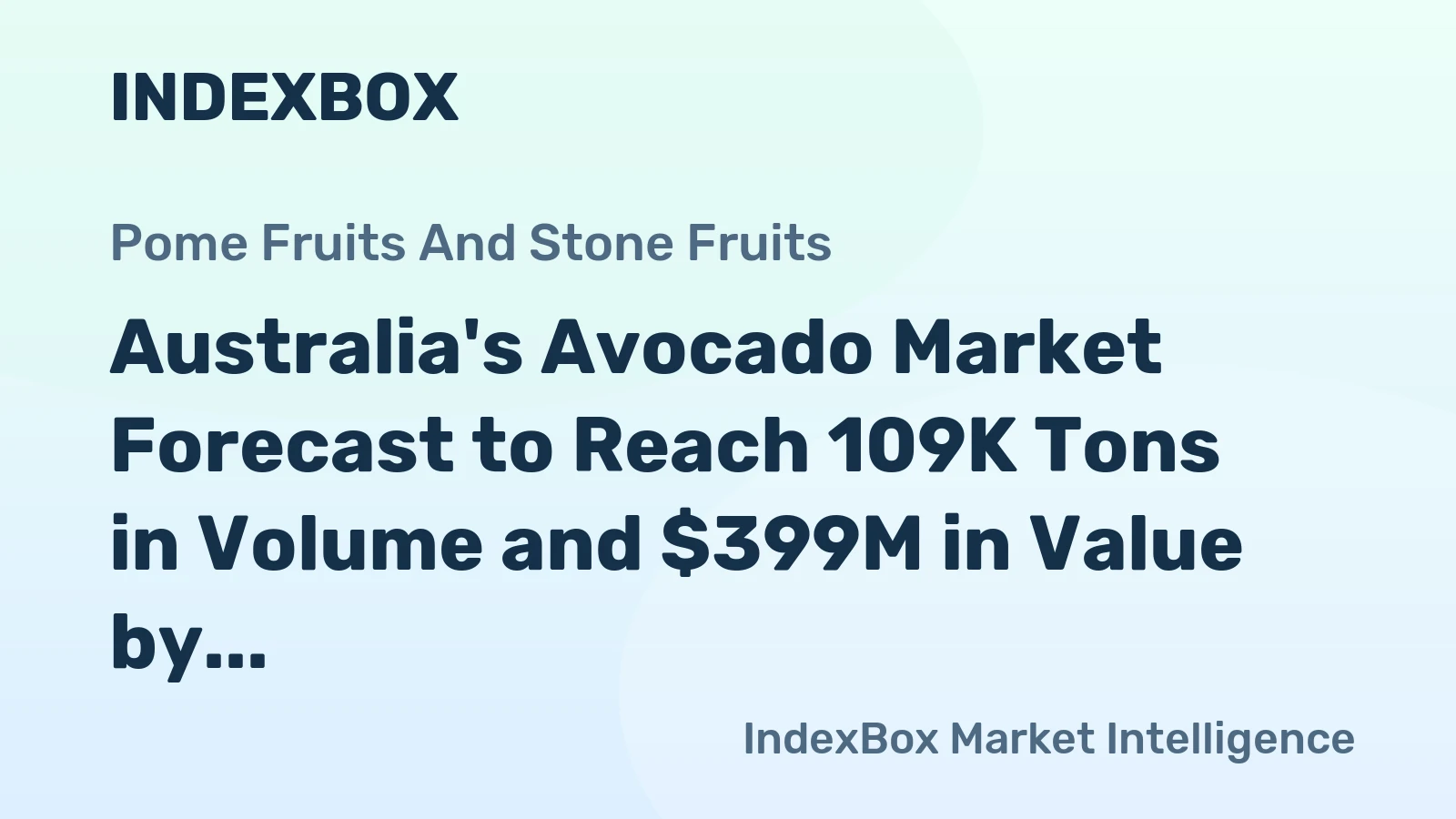 Australia's Avocado Market Forecast to Reach 109K Tons in Volume and $399M in Value by 2035