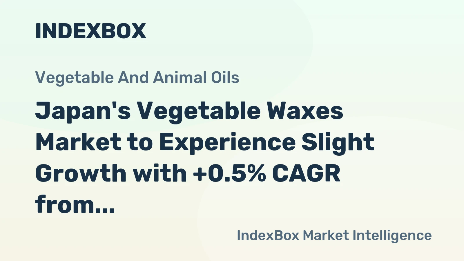 Japan's Vegetable Waxes Market to Experience Slight Growth with +0.5% CAGR from 2024 to 2035