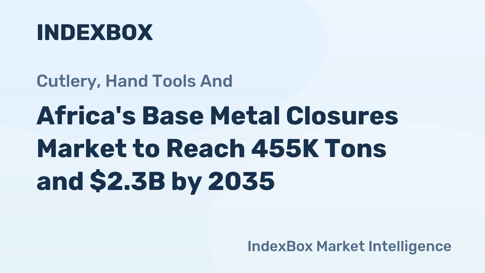 Africa's Base Metal Closures Market to Reach 455K Tons and $2.3B by 2035
