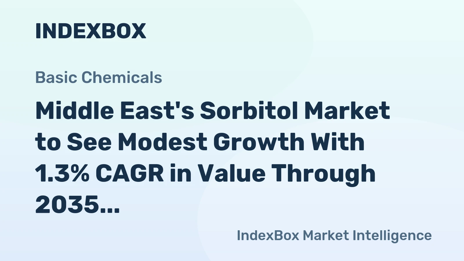 Middle East's Sorbitol Market to See Modest Growth With 1.3% CAGR in Value Through 2035