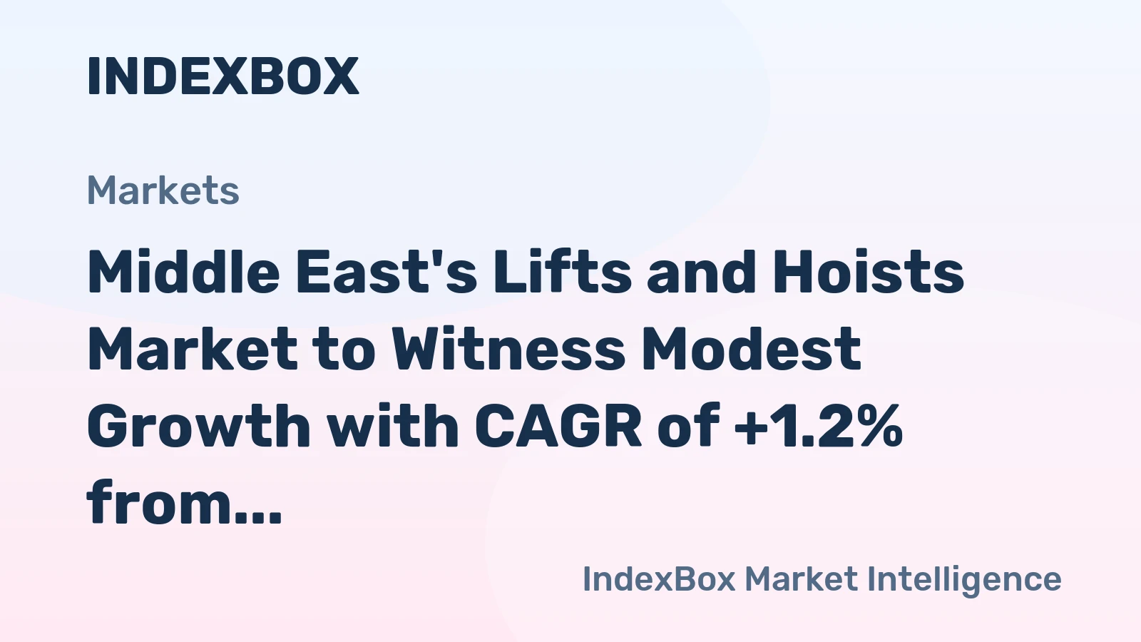 Middle East's Lifts and Hoists Market to Witness Modest Growth with CAGR of +1.2% from 2024-2035
