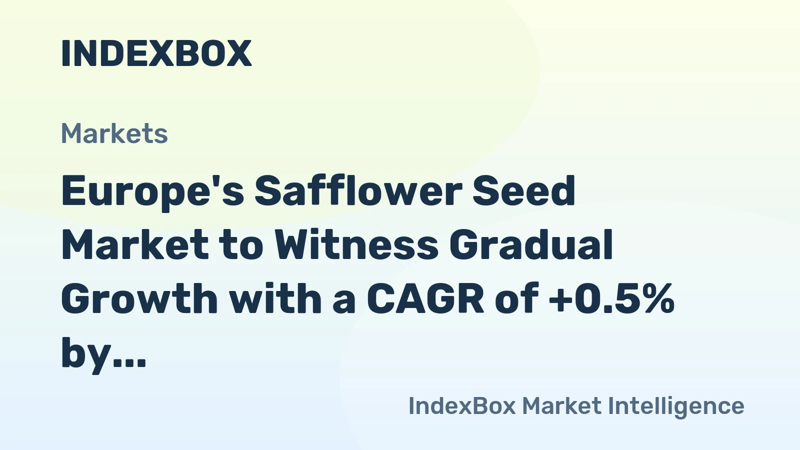 Europe's Safflower Seed Market to Witness Gradual Growth with a CAGR of +0.5% by 2035