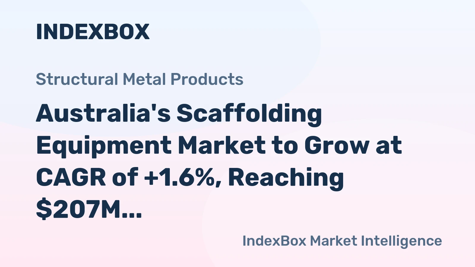Australia's Scaffolding Equipment Market to Grow at CAGR of +1.6%, Reaching $207M by 2035