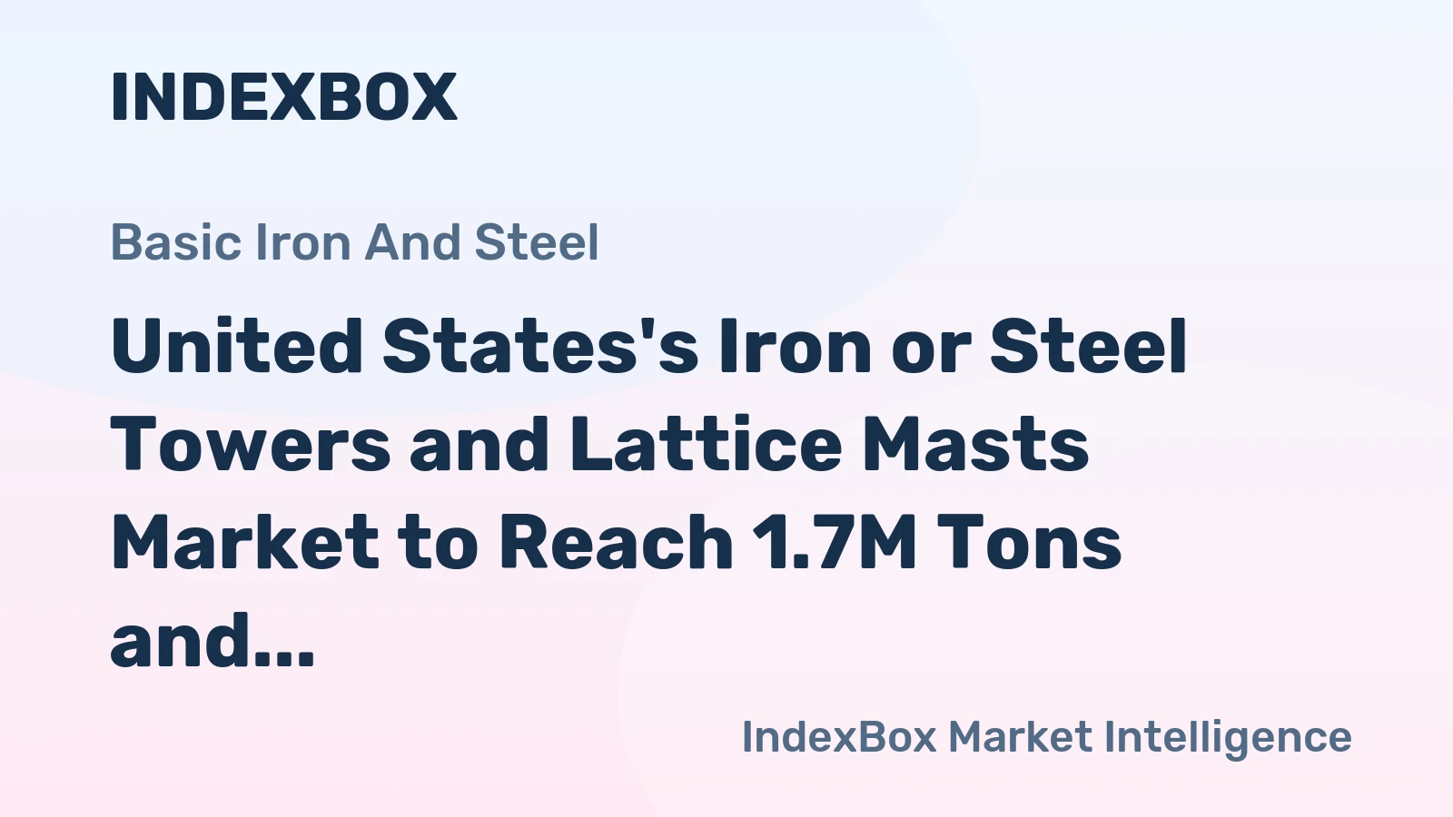 United States's Iron or Steel Towers and Lattice Masts Market to Reach 1.7M Tons and $4.8B by 2035