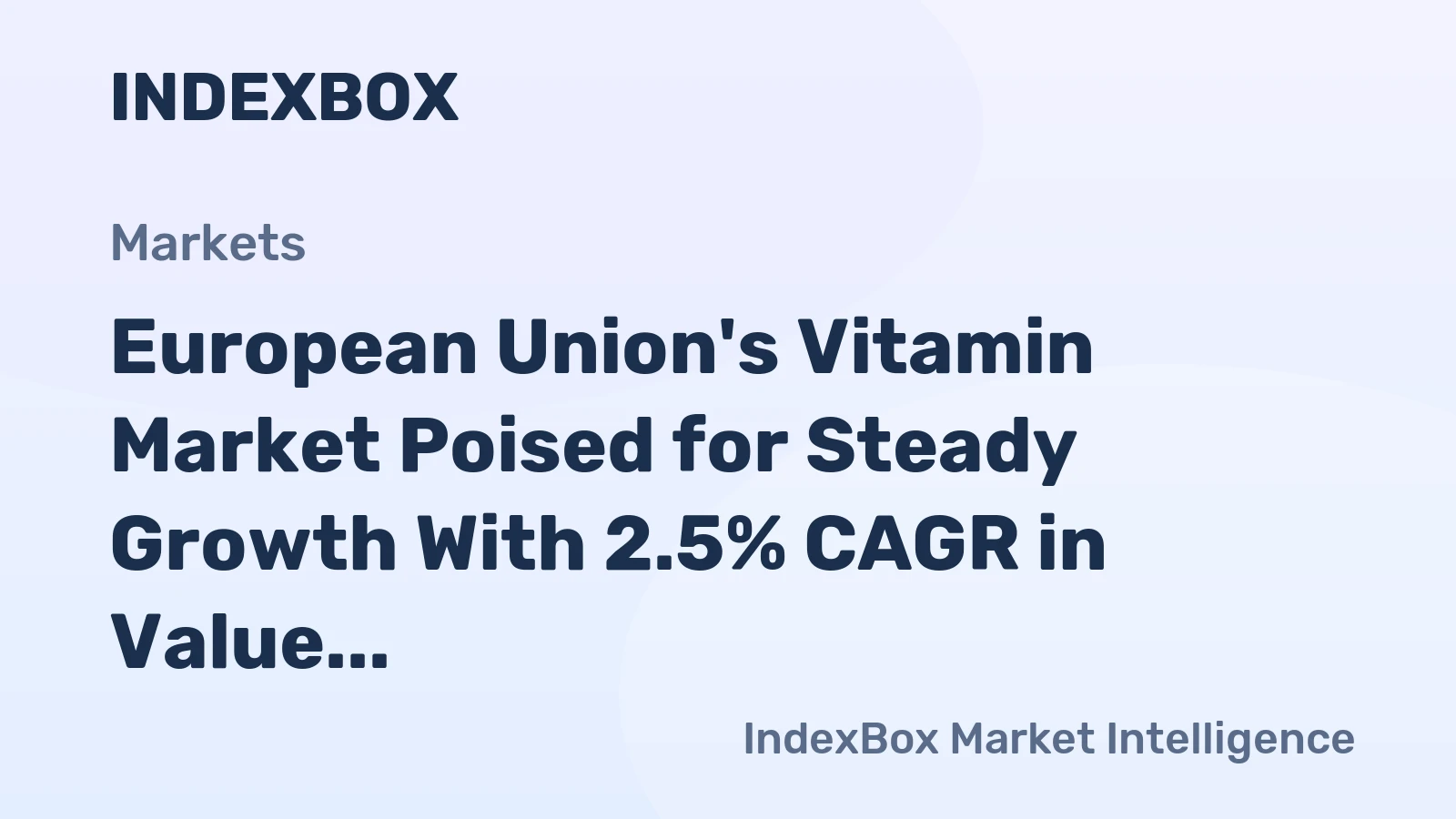 European Union's Vitamin Market Poised for Steady Growth With 2.5% CAGR in Value Through 2035