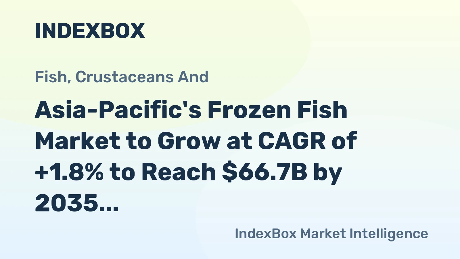 Asia-Pacific's Frozen Fish Market to Grow at CAGR of +1.8% to Reach $66.7B by 2035
