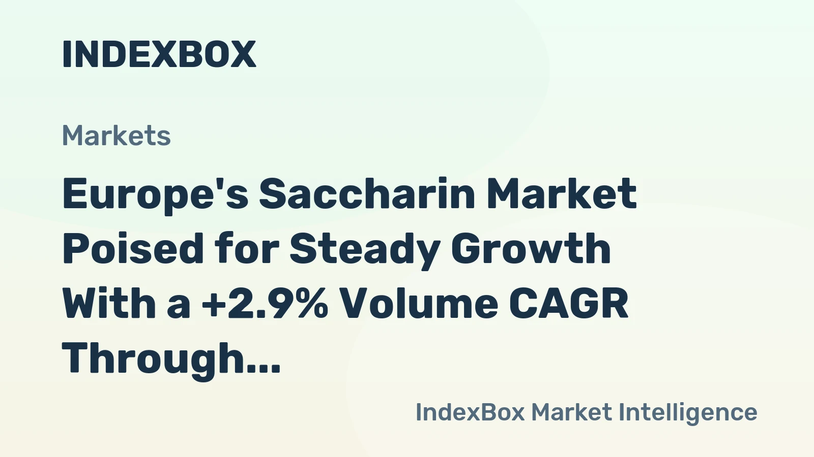 Europe's Saccharin Market Poised for Steady Growth With a +2.9% Volume CAGR Through 2035