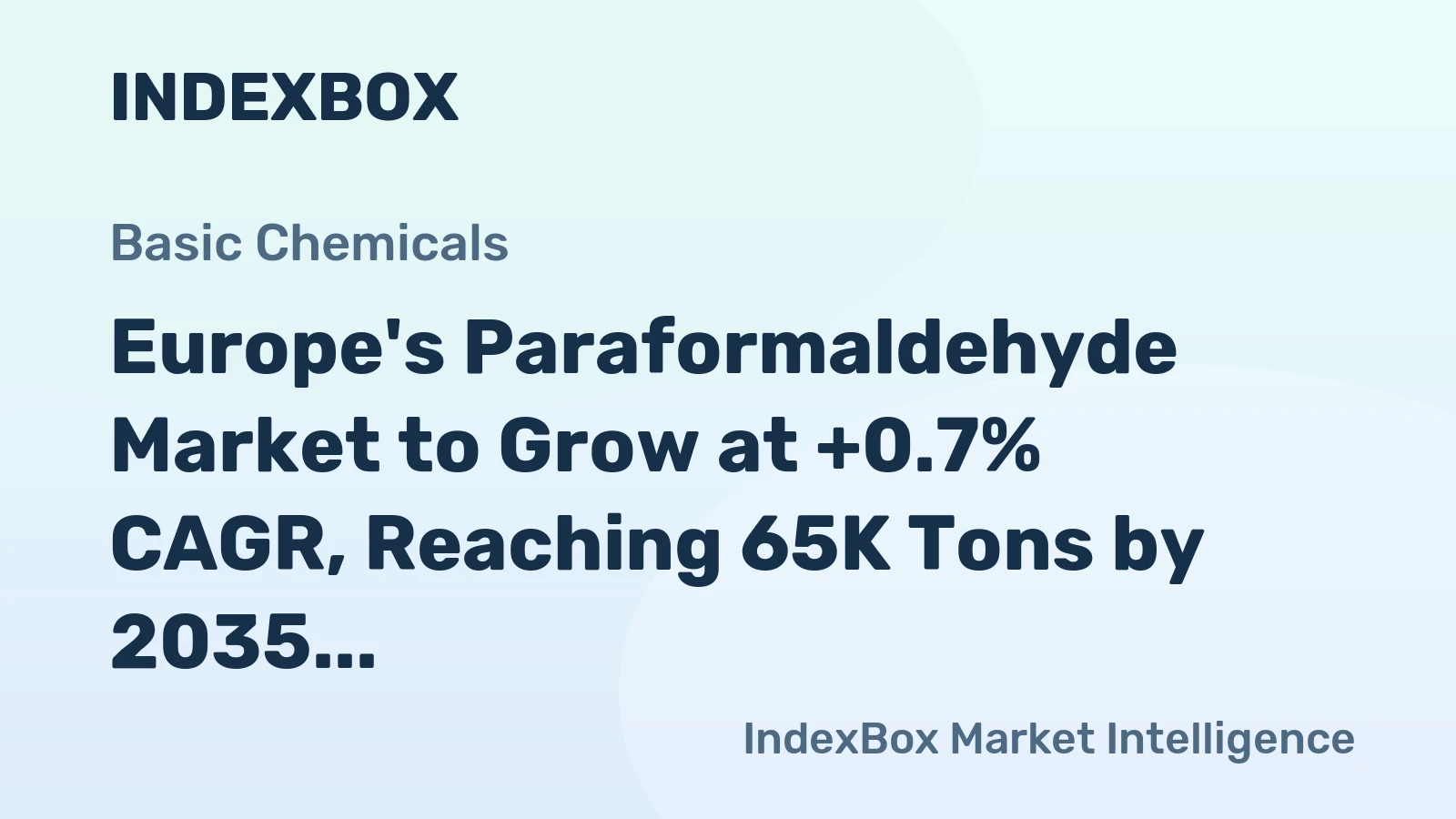 Europe's Paraformaldehyde Market to Grow at +0.7% CAGR, Reaching 65K Tons by 2035