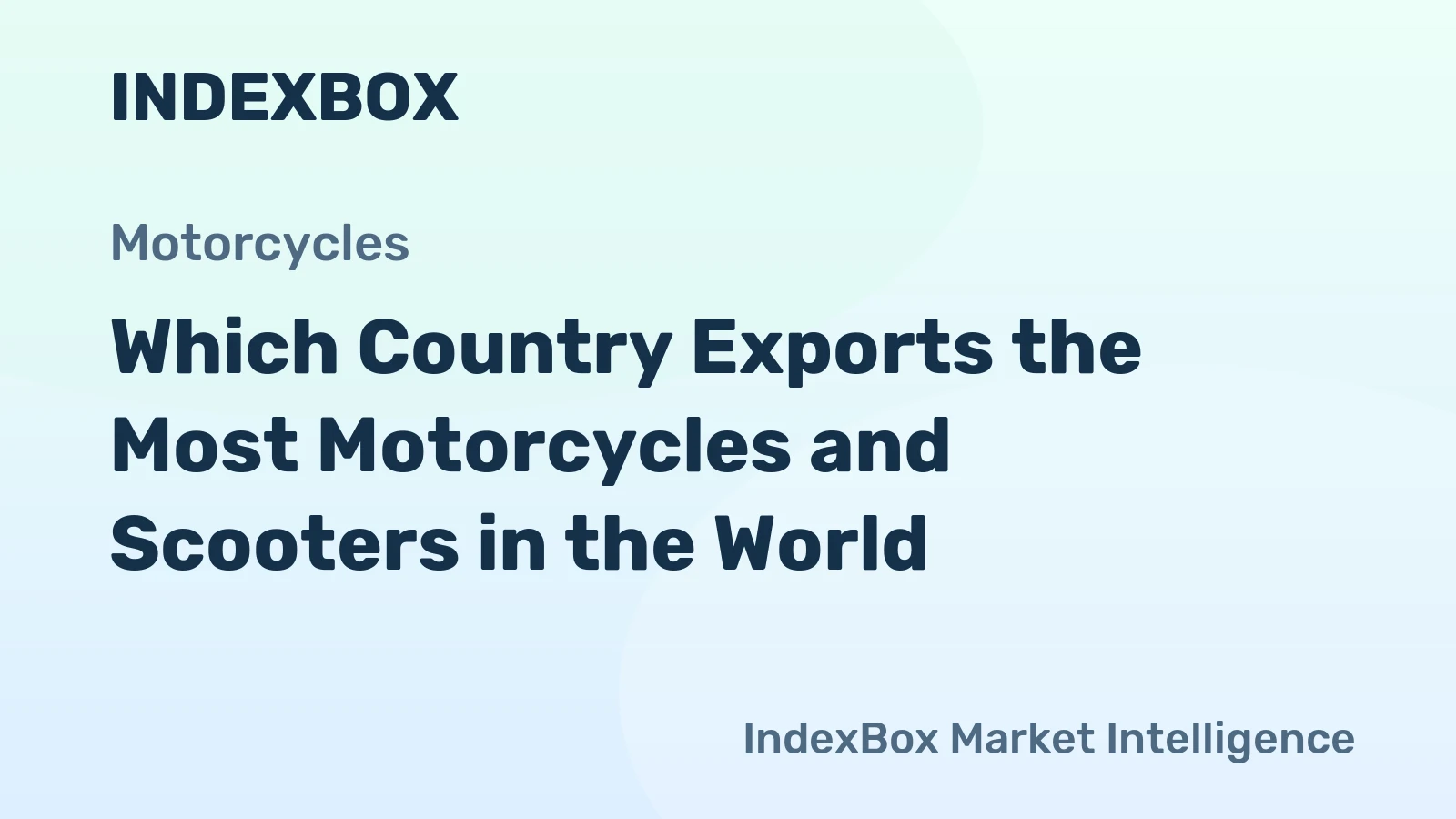 Which Country Exports the Most Motorcycles and Scooters in the World?