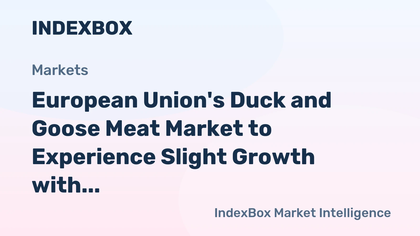 European Union's Duck and Goose Meat Market to Experience Slight Growth with +1.2% CAGR Over Next Decade