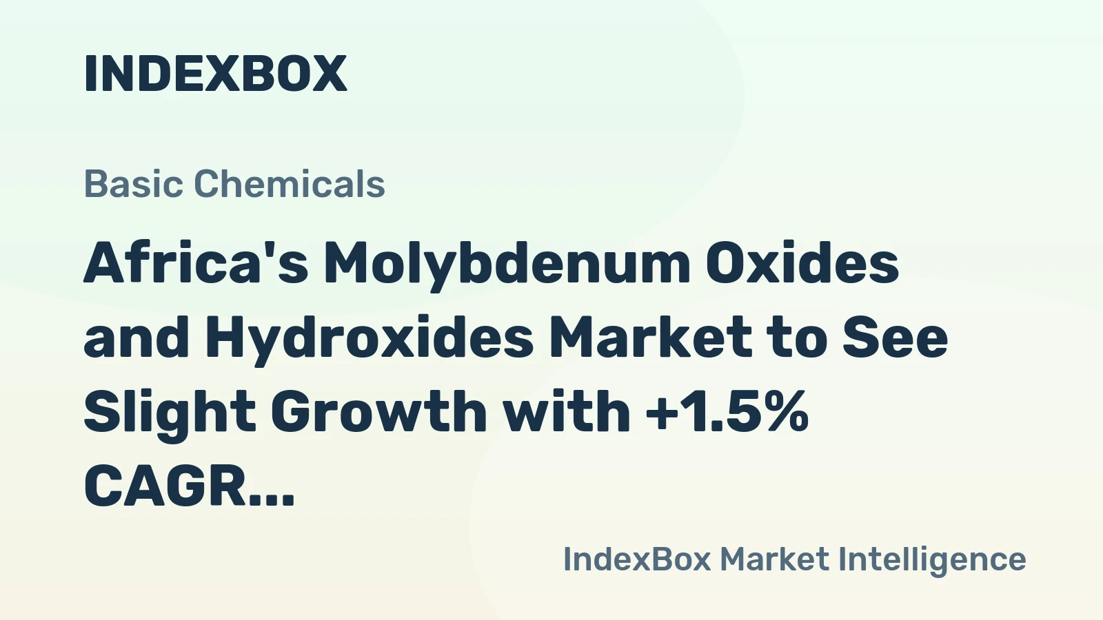 Africa's Molybdenum Oxides and Hydroxides Market to See Slight Growth with +1.5% CAGR