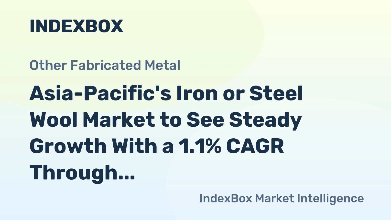 Asia-Pacific's Iron or Steel Wool Market to See Steady Growth With a 1.1% CAGR Through 2035