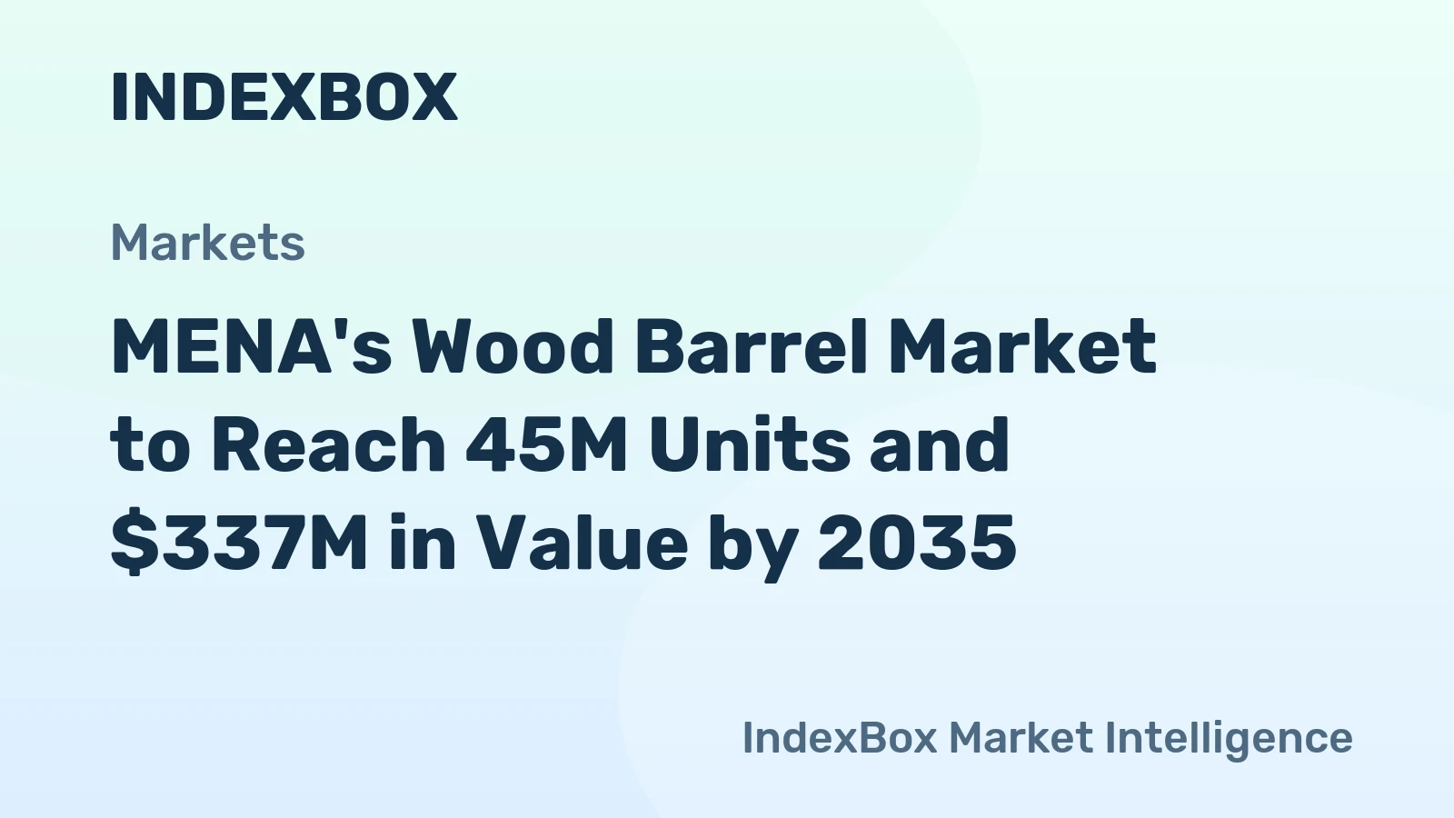 MENA's Wood Barrel Market to Reach 45M Units and $337M in Value by 2035
