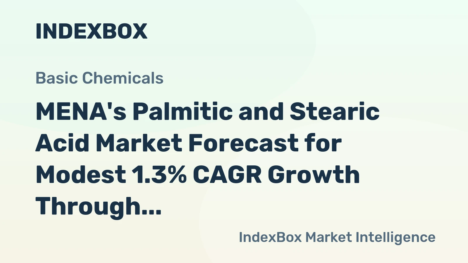 MENA's Palmitic and Stearic Acid Market Forecast for Modest 1.3% CAGR Growth Through 2035