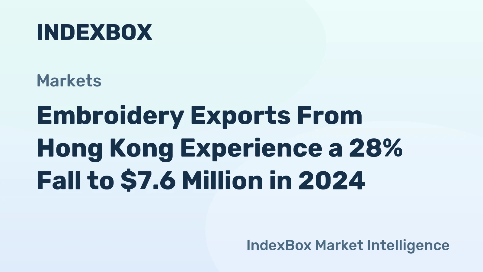 Embroidery Exports From Hong Kong Experience a 28% Fall to $7.6 Million in 2024