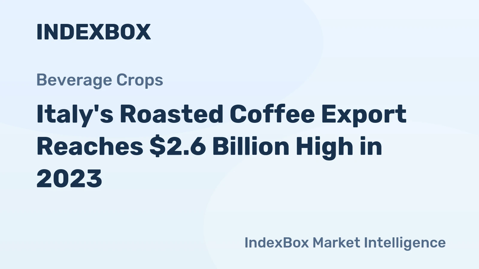 Italy's Roasted Coffee Export Reaches $2.6 Billion High in 2023