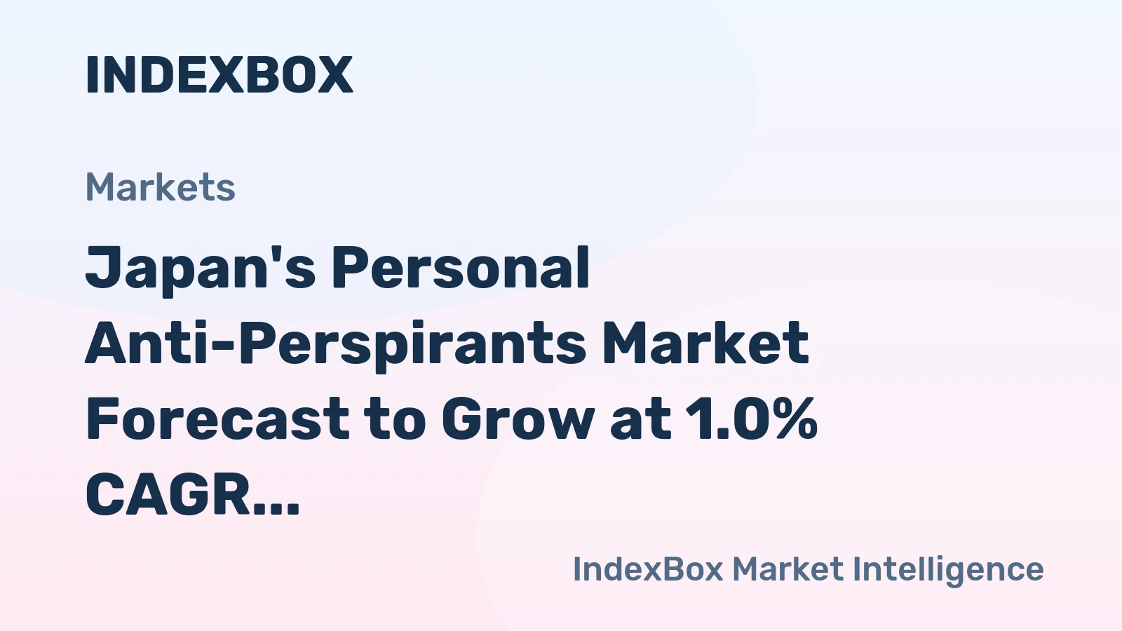 Japan's Personal Anti-Perspirants Market Forecast to Grow at 1.0% CAGR Through 2035