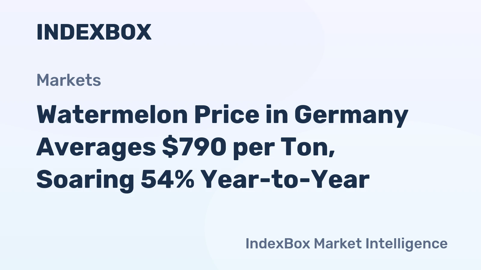 Watermelon Price in Germany Averages $790 per Ton, Soaring 54% Year-to-Year