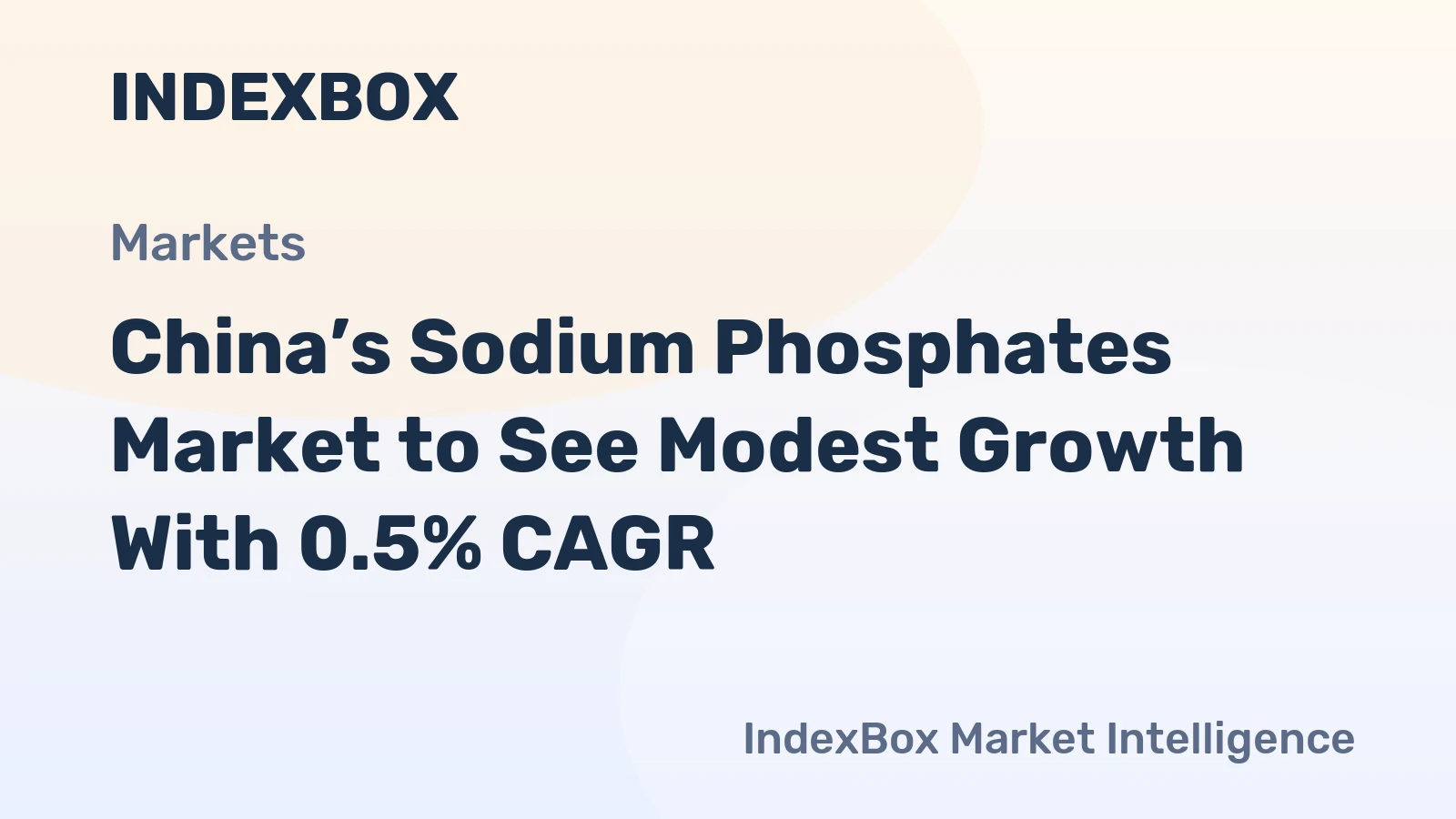 China’s Sodium Phosphates Market to See Modest Growth With 0.5% CAGR