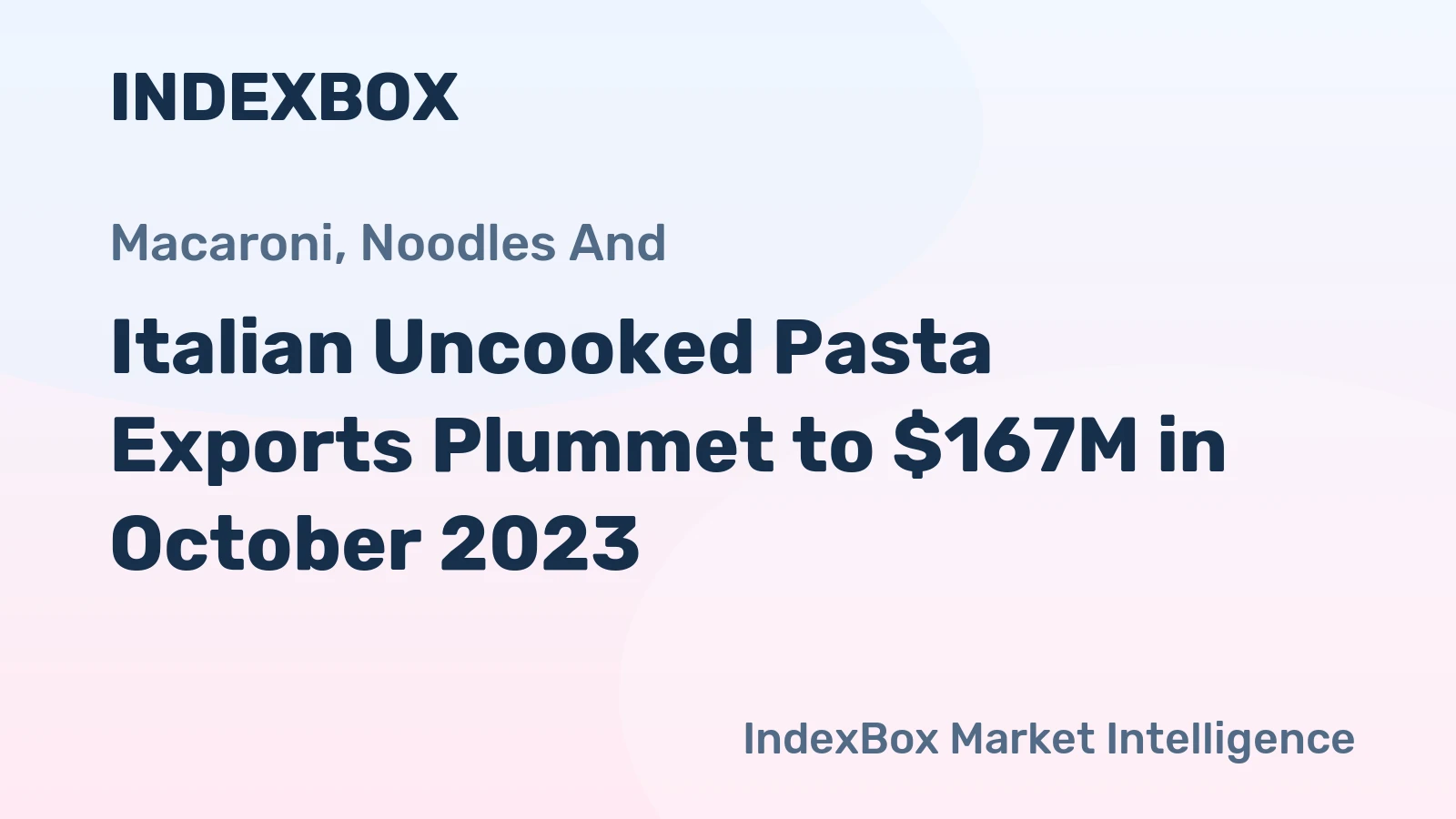 Italian Uncooked Pasta Exports Plummet to $167M in October 2023